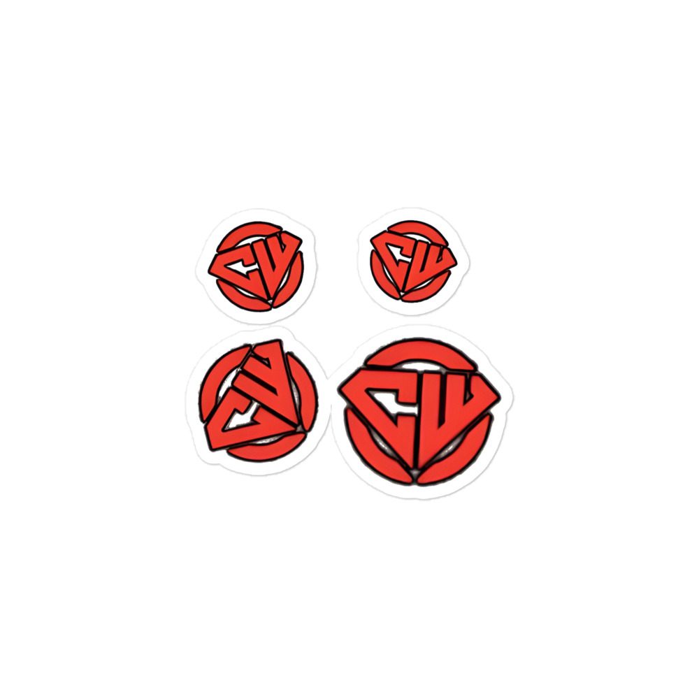 Cameron Wayne “CW Logo Red” Bubble-free stickers – Brainbuster Tees