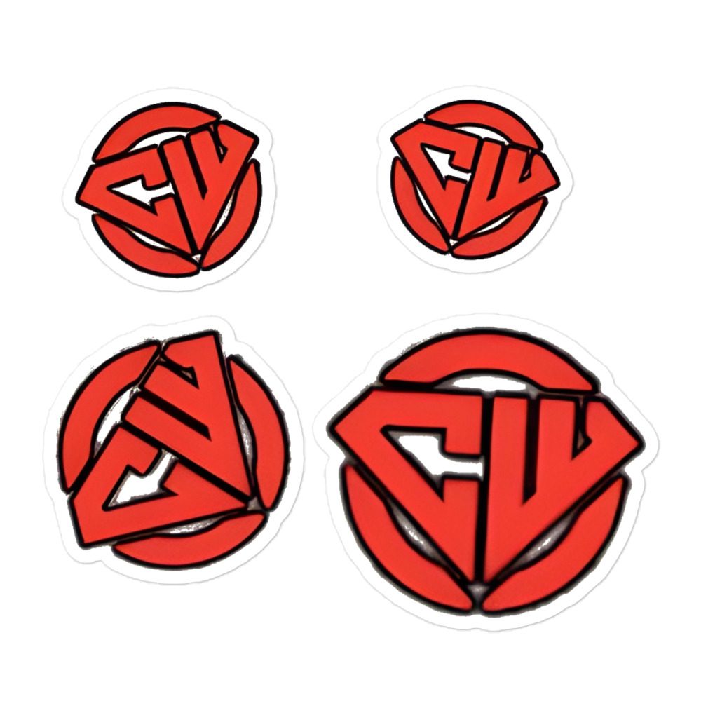 Cameron Wayne “CW Logo Red” Bubble-free stickers – Brainbuster Tees