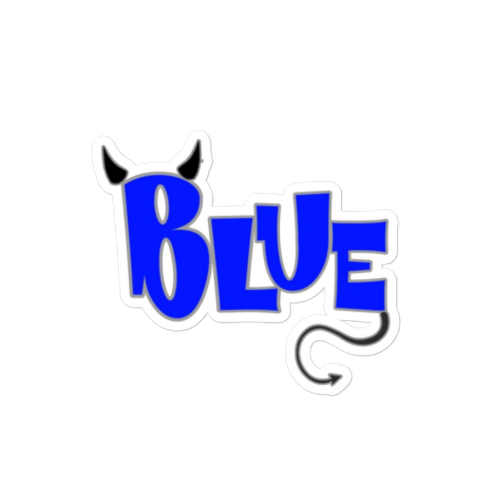 Heather Blue “Blue She-Devil” Bubble-free stickers – Brainbuster Tees