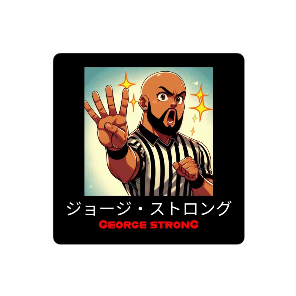 George Strong “Anime George” Bubble-free stickers – Brainbuster Tees